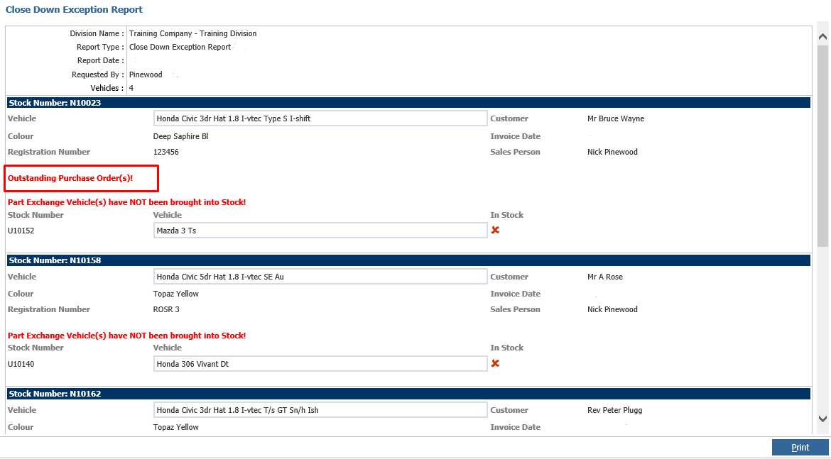 📝 Outstanding Purchase Order on Vehicle Exceptions – Pinewood ...