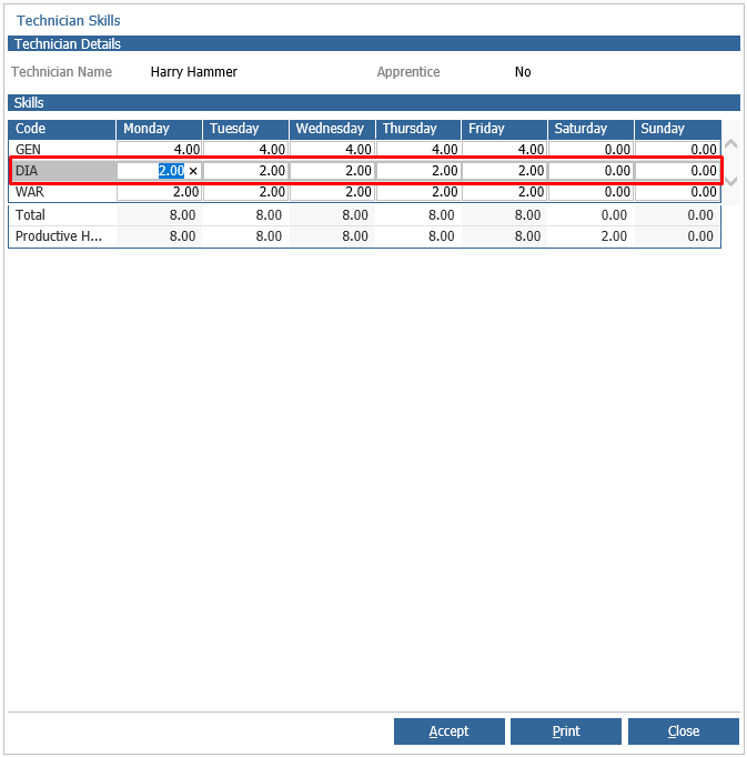 📝 How do I Amend Diagnostic Hours in the Workshop Booking Diary ...
