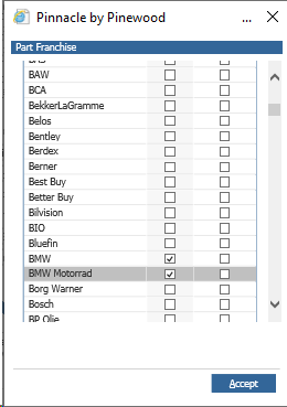 📝How do I set up Franchise Parts for my department? – Pinewood ...