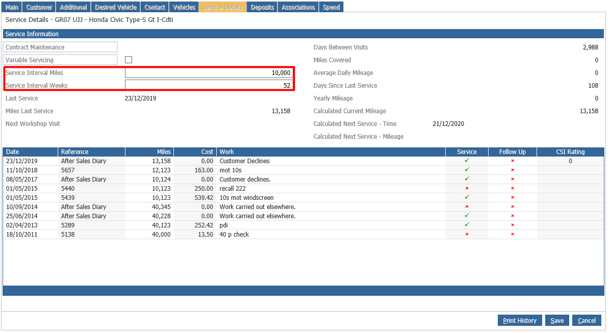 📝 Change Service Interval Miles and Weeks – Pinewood Technologies PLC