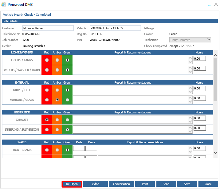 📝 Why am I Unable to Re-Open a Vehicle Health Check? – Pinewood Technologies PLC