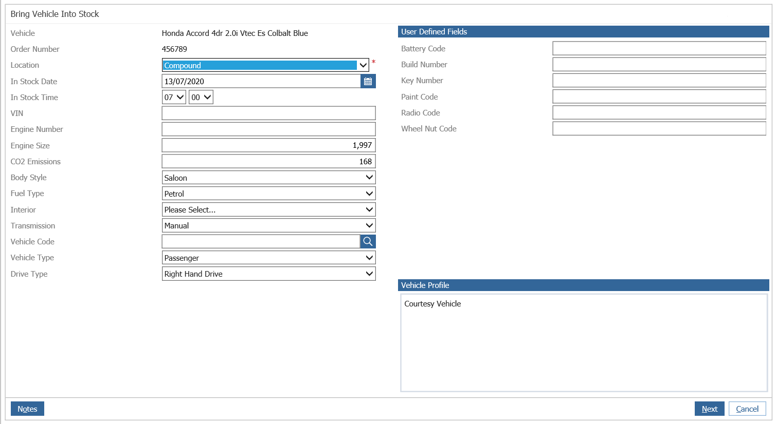 📝 How to bring a new vehicle into stock – Pinewood Technologies PLC