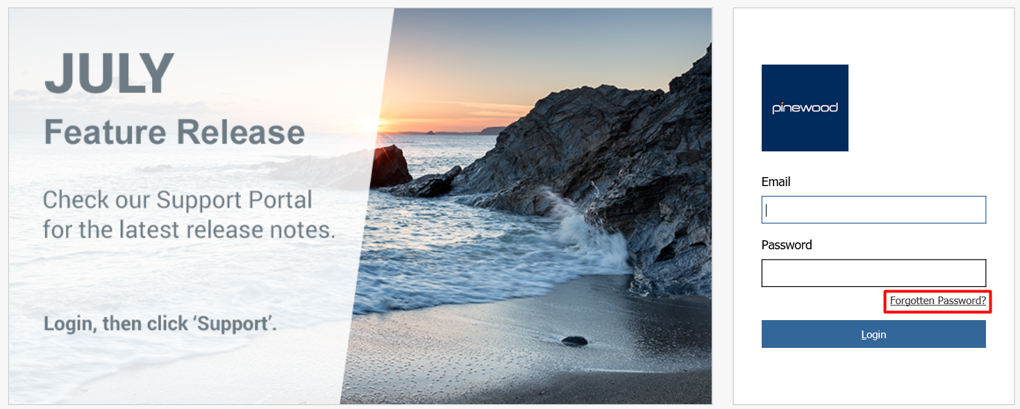 📝 Forgotten Password – Pinewood Technologies PLC