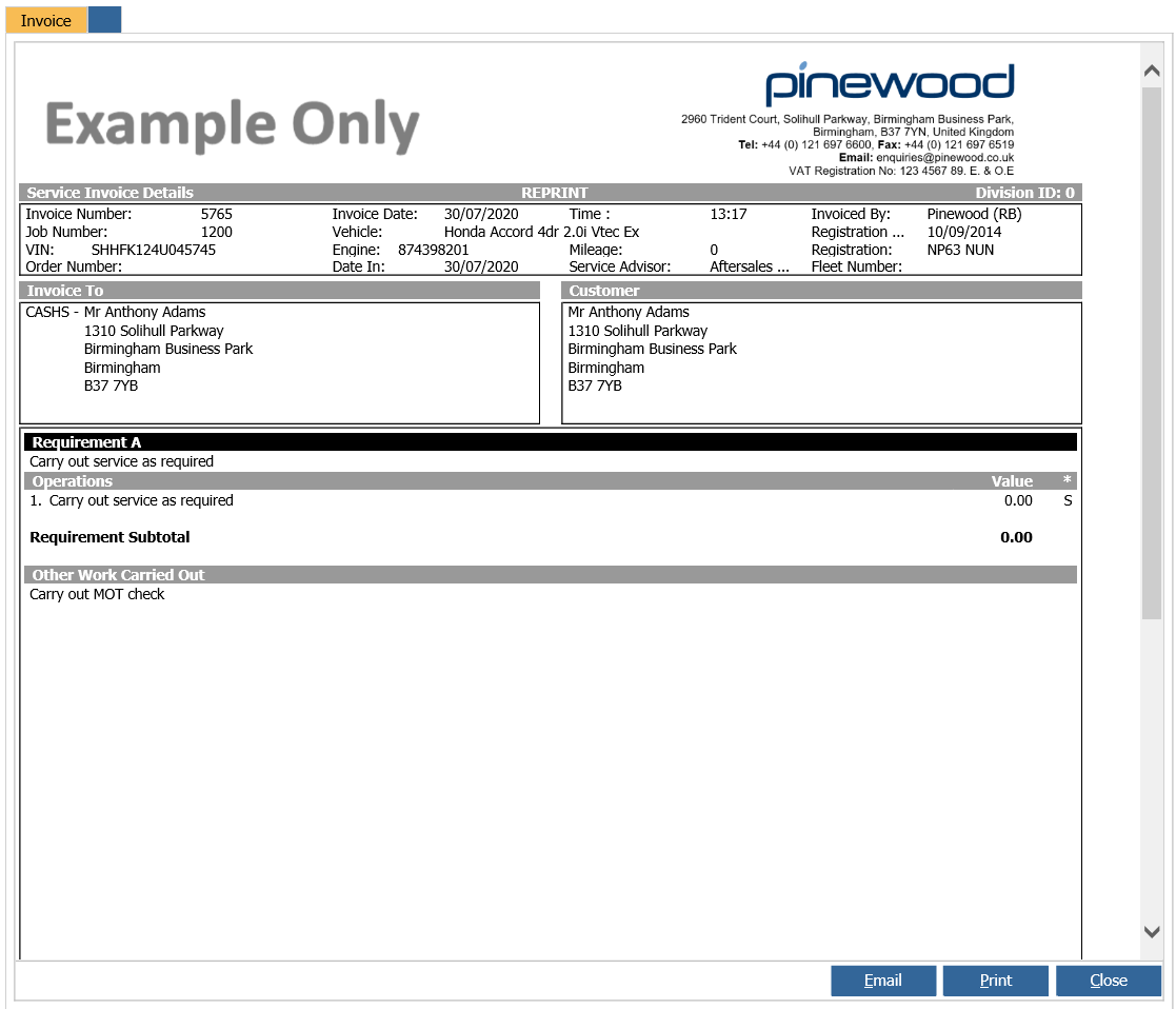 📝Repair Order Register – Pinewood Technologies PLC
