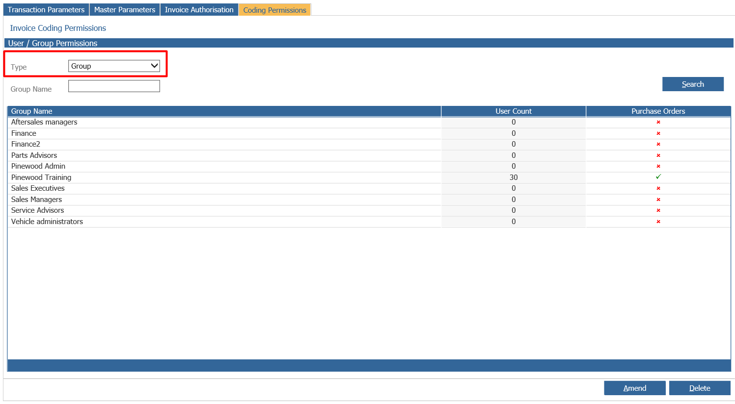 📝 Set User Group Nominal Code Range – Pinewood Technologies PLC