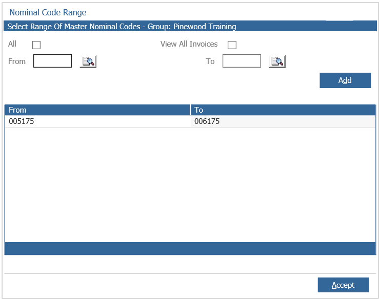 📝 Set User Group Nominal Code Range – Pinewood Technologies PLC