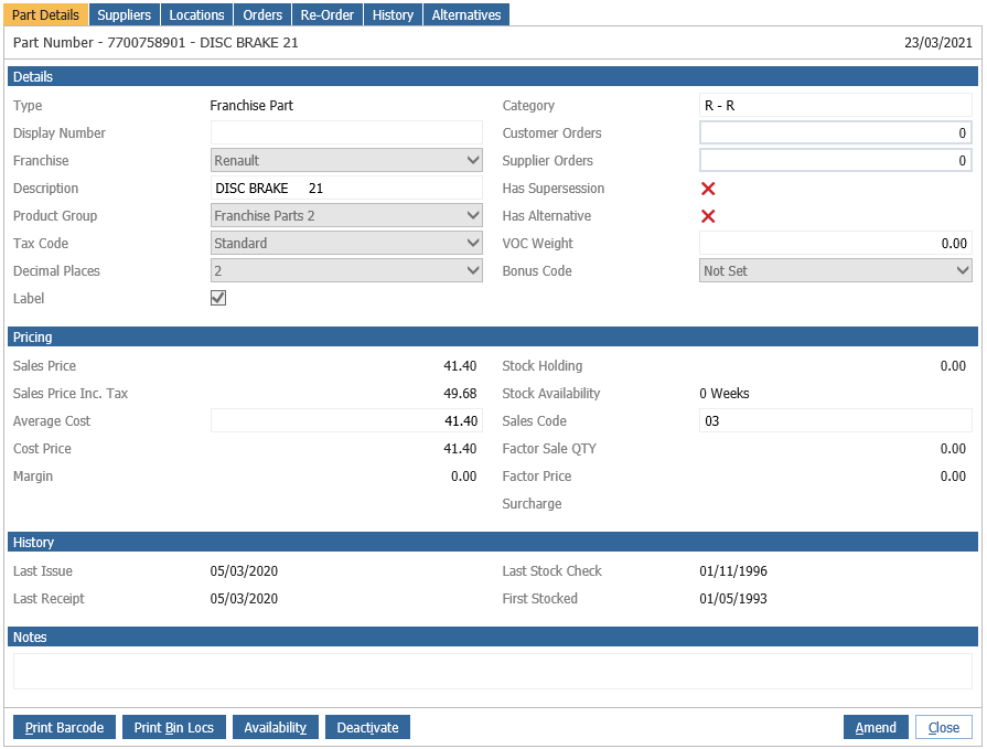 📝 Parts Sales Reporting Discount Exceptions – Pinewood Technologies PLC