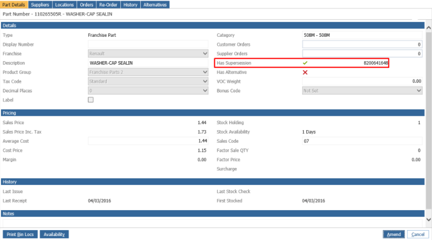 📝 Supersede a Part – Pinewood Technologies PLC