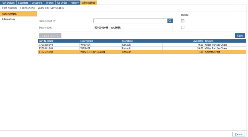 📝 Supersede a Part – Pinewood Technologies PLC